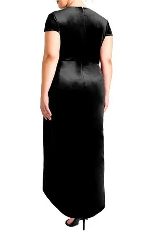 STANDARDS & PRACTICES Luna Velvet Wrap Dress - Black