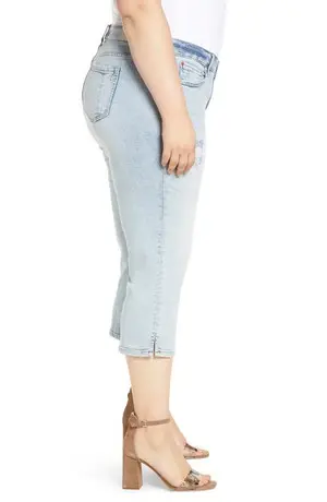 SLINK JEANS Distressed Crop Straight Leg Jeans - Louise