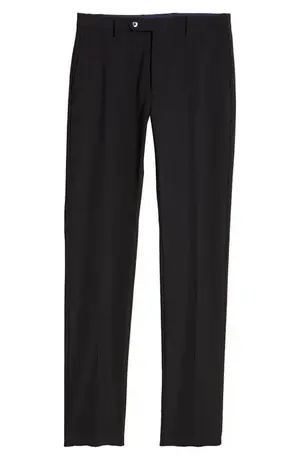 Zanella Active Stretch Flat Front Trousers - Black