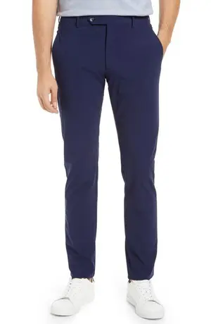 Zanella Active Stretch Flat Front Trousers - Dark Blue
