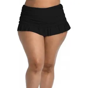 La Blanca Island Goddess Skirted Bikini Bottoms - Black