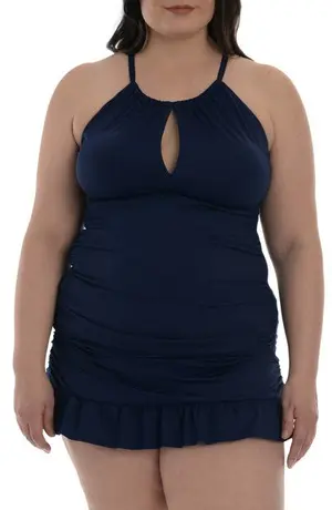 La Blanca Island Goddess Tankini Top - Indigo