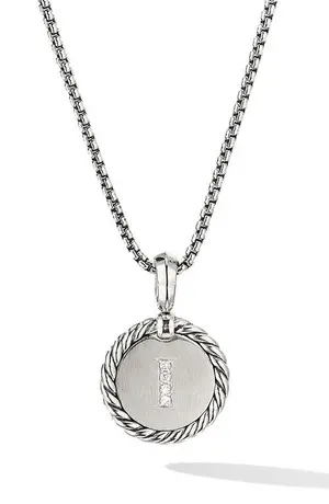 David Yurman David Yurman Initial Charm Diamond Necklace Silver/diamond-i