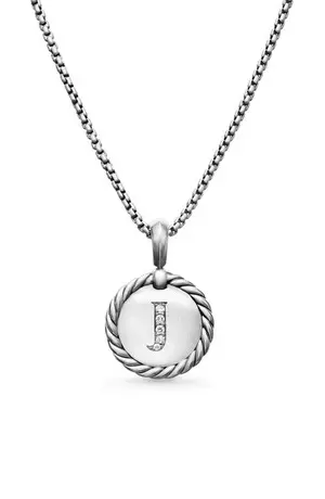 David Yurman David Yurman Initial Charm Diamond Necklace Silver/diamond-j