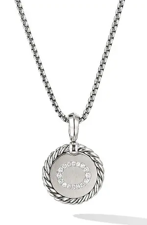 David Yurman David Yurman Initial Charm Diamond Necklace Silver/diamond-o