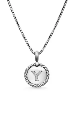 David Yurman David Yurman Initial Charm Diamond Necklace Silver/diamond-y