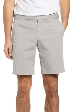 Nordstrom Slim Fit Coolmax Flat Front Chino Shorts Grey Opal