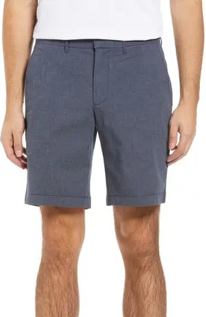 Nordstrom Slim Fit Coolmax Flat Front Chino Shorts Navy Blazer