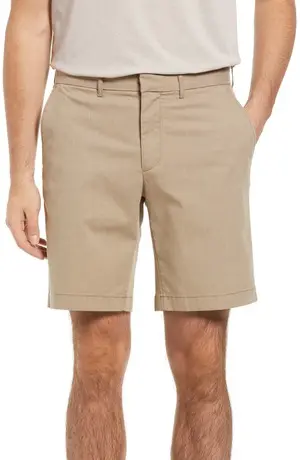 Nordstrom Slim Fit Coolmax Flat Front Chino Shorts Tan Desert