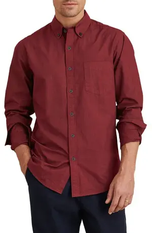 ALEX MILL Standard Button-down Shirt Bordeaux
