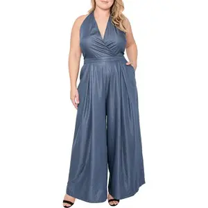STANDARDS & PRACTICES London Sleeveless Wide Leg Jumpsuit - Dark Indigo