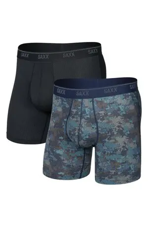 SAXX Assorted 2-pack Quest Quick Dry Mesh Boxer Briefs - Matrix Camo/black