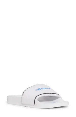 Off-White Terry Slide Sandal Blue/ White