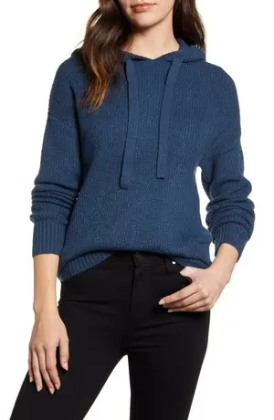 Caslon Sweater Hoodie - Blue Wing