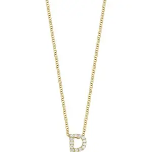 Bony Levy 18k Gold Pavé Diamond Initial Pendant Necklace - 18k Yellow Gold - D