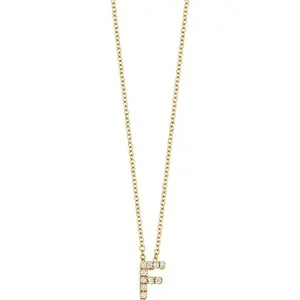 Bony Levy 18k Gold Pavé Diamond Initial Pendant Necklace - 18k Yellow Gold - F