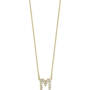 Bony Levy 18k Gold Pavé Diamond Initial Pendant Necklace - 18k Yellow Gold - M