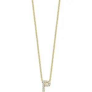 Bony Levy 18k Gold Pavé Diamond Initial Pendant Necklace - 18k Yellow Gold - P