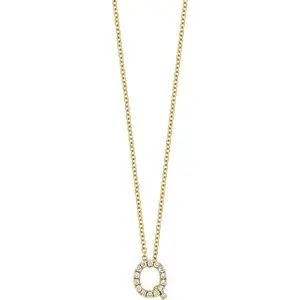 Bony Levy 18k Gold Pavé Diamond Initial Pendant Necklace - 18k Yellow Gold - Q