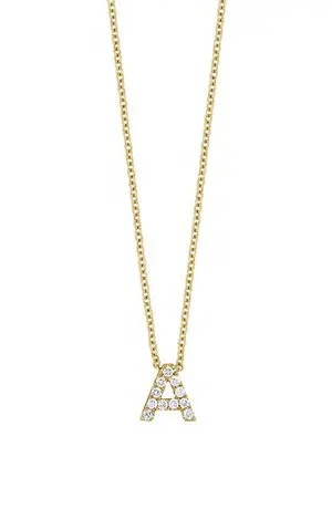 Bony Levy Bony Levy 18k Gold Pavé Diamond Initial Pendant Necklace White Gold