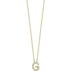 Bony Levy Bony Levy 18k Gold Pavé Diamond Initial Pendant Necklace Yellow