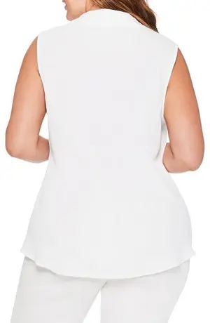 NIC+ZOE Tank With Curved Hemline - Paper Whit