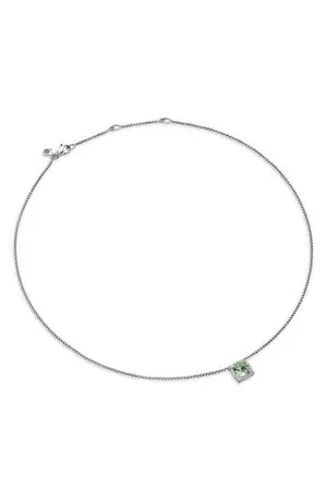 David Yurman Petite Chatelaine® Pavé Bezel Pendant Necklace - Silver Pave/prasiolite