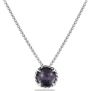 David Yurman David Yurman Petite Chatelaine® 18k Yellow Gold & Diamond Pendant Necklace Black Orchid