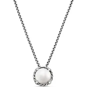 David Yurman David Yurman Petite Chatelaine® 18k Yellow Gold & Diamond Pendant Necklace Pearl