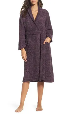 Barefoot Dreams Gender Inclusive Cozychic™ Robe Amethyst/ Plum Flint