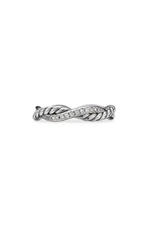 David Yurman Petite Infinity Pavé Diamond Ring - Diamond/silver