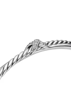 David Yurman Petite X Center Station Bracelet - Diamond/silver