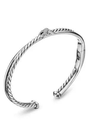 David Yurman Petite X Center Station Bracelet - Diamond/silver