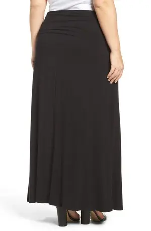 Loveappella Fold Over Maxi Skirt - Black