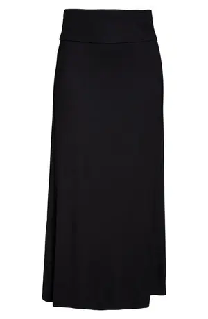 Loveappella Fold Over Maxi Skirt - Black
