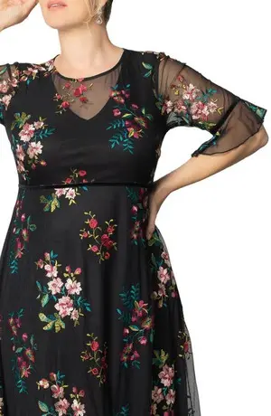 kiyonna wildflower embroidered dress Wildflower Romance Embroidered Maxi Dress main image 0