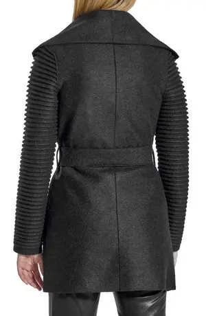 Sentaler Rib Sleeve Alpaca & Wool Wrap Coat
