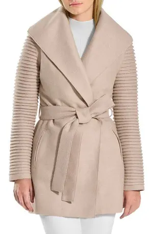 Sentaler Rib Sleeve Alpaca & Wool Wrap Coat