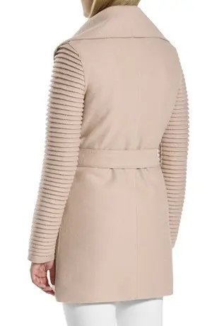 Sentaler Rib Sleeve Alpaca & Wool Wrap Coat
