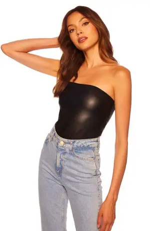 Susana Monaco Faux Leather Tube Top