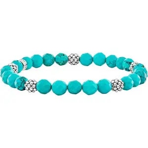 Lagos LAGOS Signature Caviar Stone Beaded Stretch Bracelet Turquoise