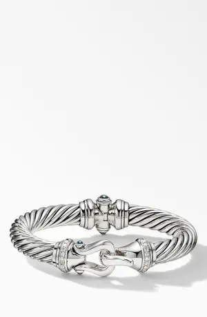 David Yurman David Yurman Buckle Cablespira® Bracelet Hampton Blue Topaz
