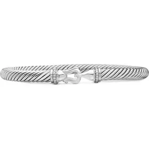 David Yurman David Yurman Buckle Cablespira® Bracelet Silver/diamond