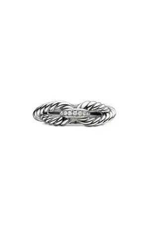 David Yurman David Yurman Cable Loop Ring With Diamonds Stainless Steel