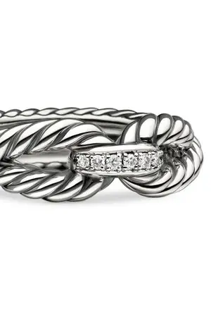 David Yurman Cable Loop Ring With Diamonds - Sterling Silver/diamond