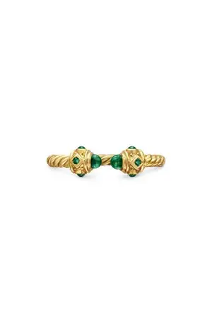 David Yurman David Yurman Renaissance Ring In 18K Gold With Gemstones And Diamonds Emerald