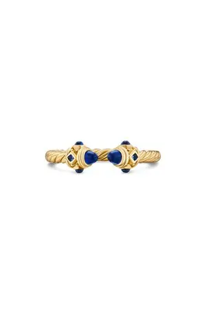 David Yurman David Yurman Renaissance Ring In 18K Gold With Gemstones And Diamonds Light Blue Sapphire