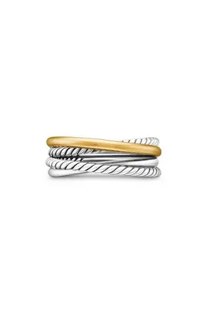David Yurman Crossover Narrow Ring - Silver/gold