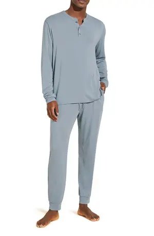 Eberjey Henry Jersey Pajamas Blue Fog