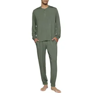 Eberjey Henry Long Sleeve Jersey Pajama Set - Desert Sage